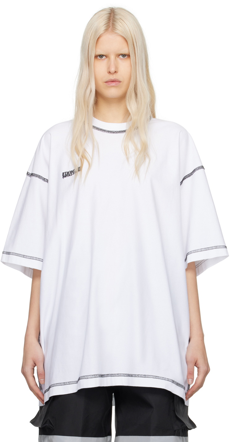 VETEMENTS White Inside Out T-Shirt Vetements