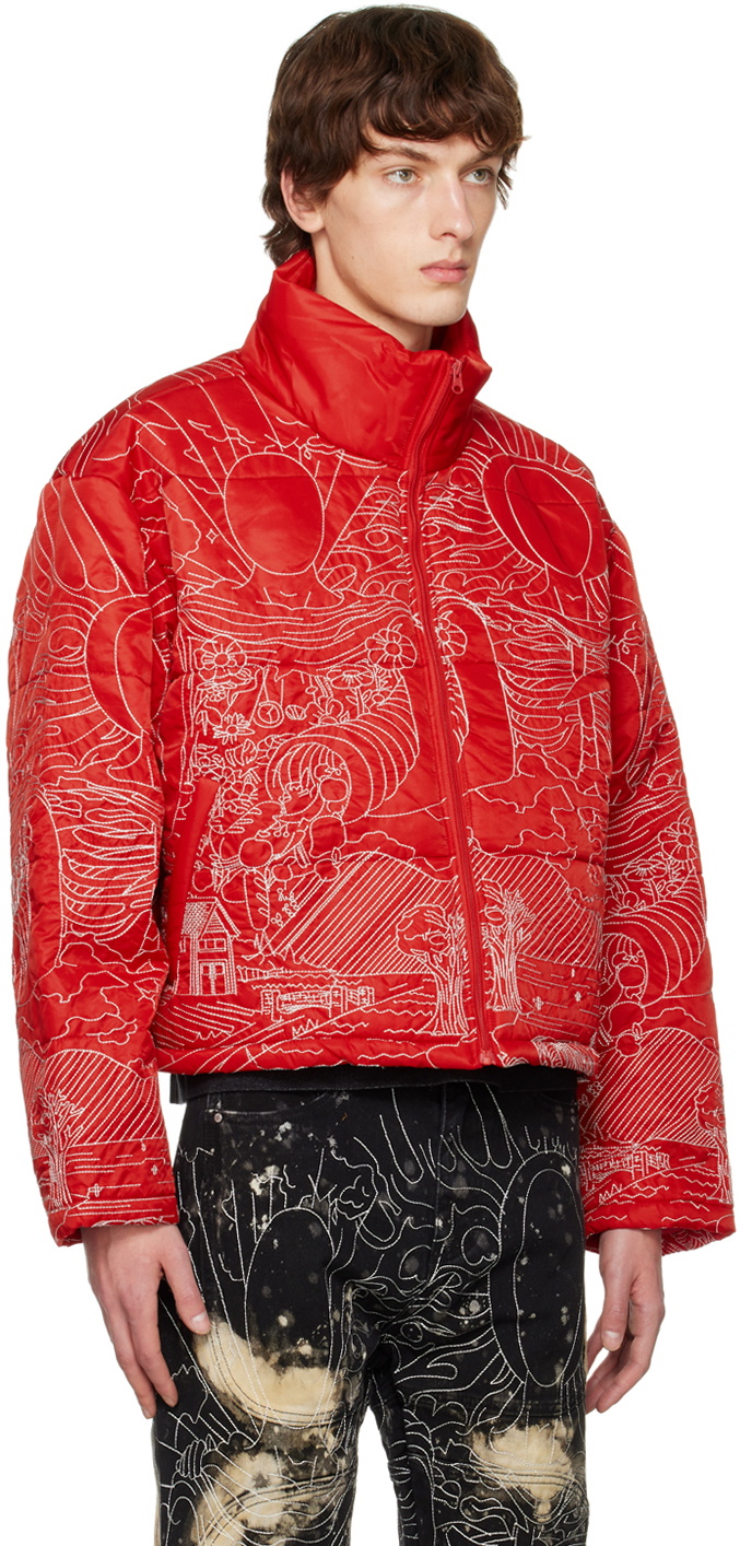 Who Decides War by MRDR BRVDO Red Duality Puffer Jacket Who Decides War ...