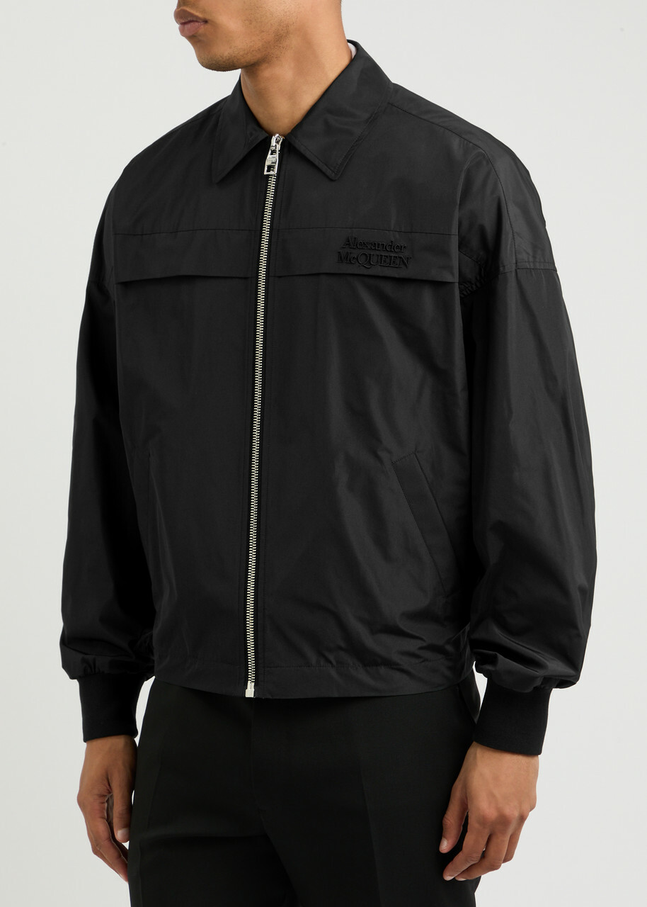 Alexander Mcqueen Logo-embroidered Shell Jacket Black Alexander McQueen