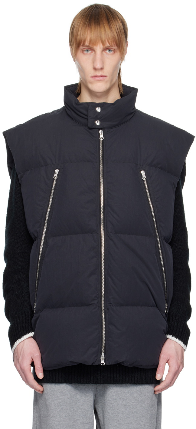 MM6 Maison Margiela Black Puffer Down Vest MM6 Maison Margiela