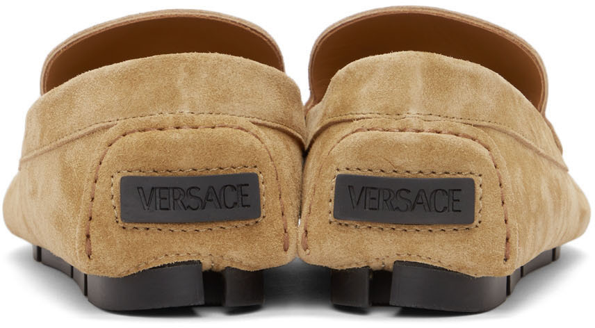 Versace Brown Suede 'La Medusa' Loafers Versace