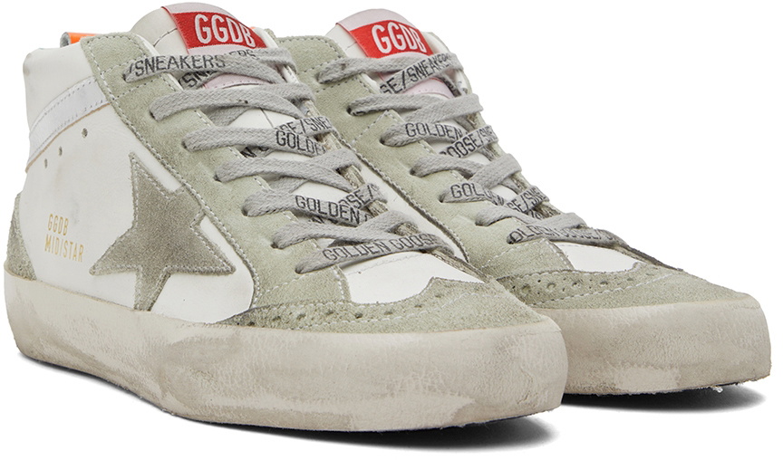 Golden Goose SSENSE Exclusive White & Gray Mid Star Classic Sneakers ...