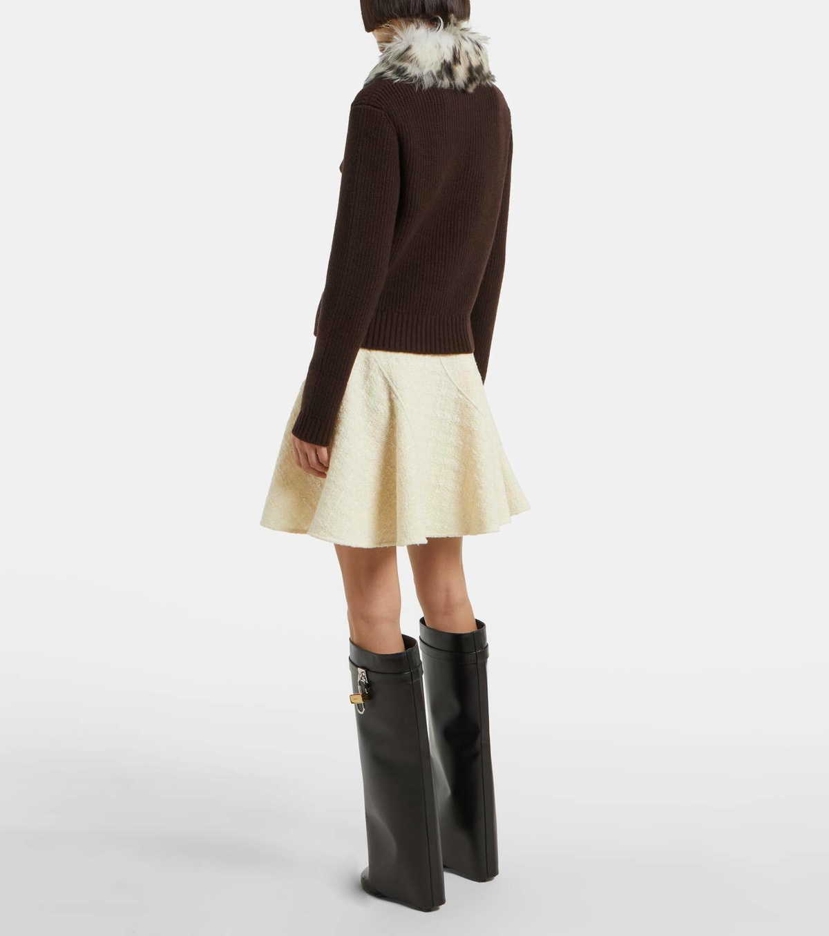 Givenchy Shearling-trimmed wool and cashmere-blend cardigan Givenchy