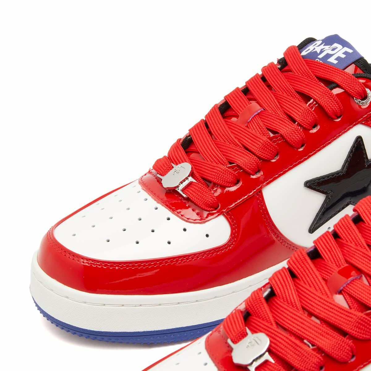 A Bathing Ape Men's Patent Leather Bape Sta Sneaker in Red/White/Black ...