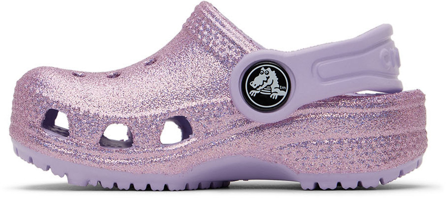 Crocs Baby Purple Classic Glitter Clogs Crocs