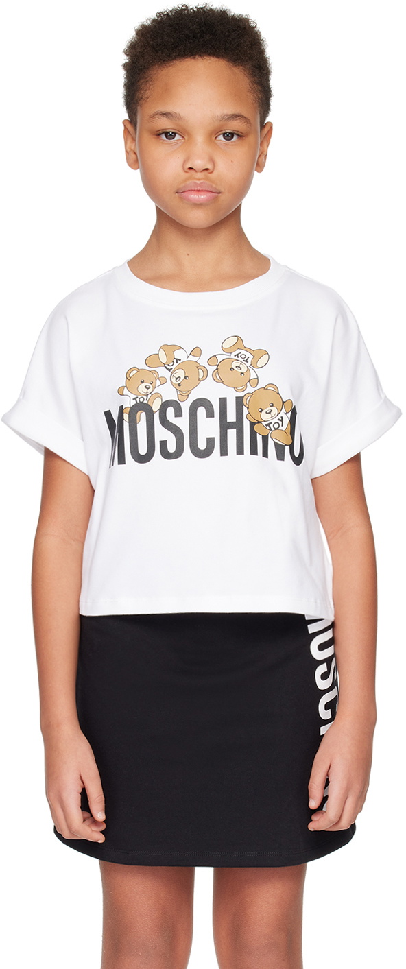 Moschino Kids White Teddy T-Shirt Moschino