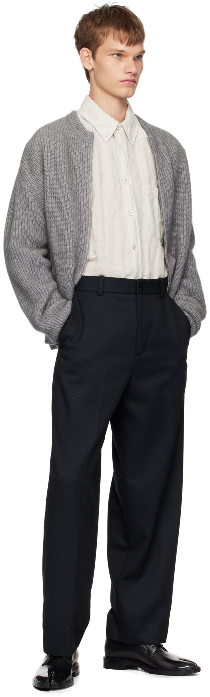 Solid Homme Gray Zip-Up Sweater Solid Homme