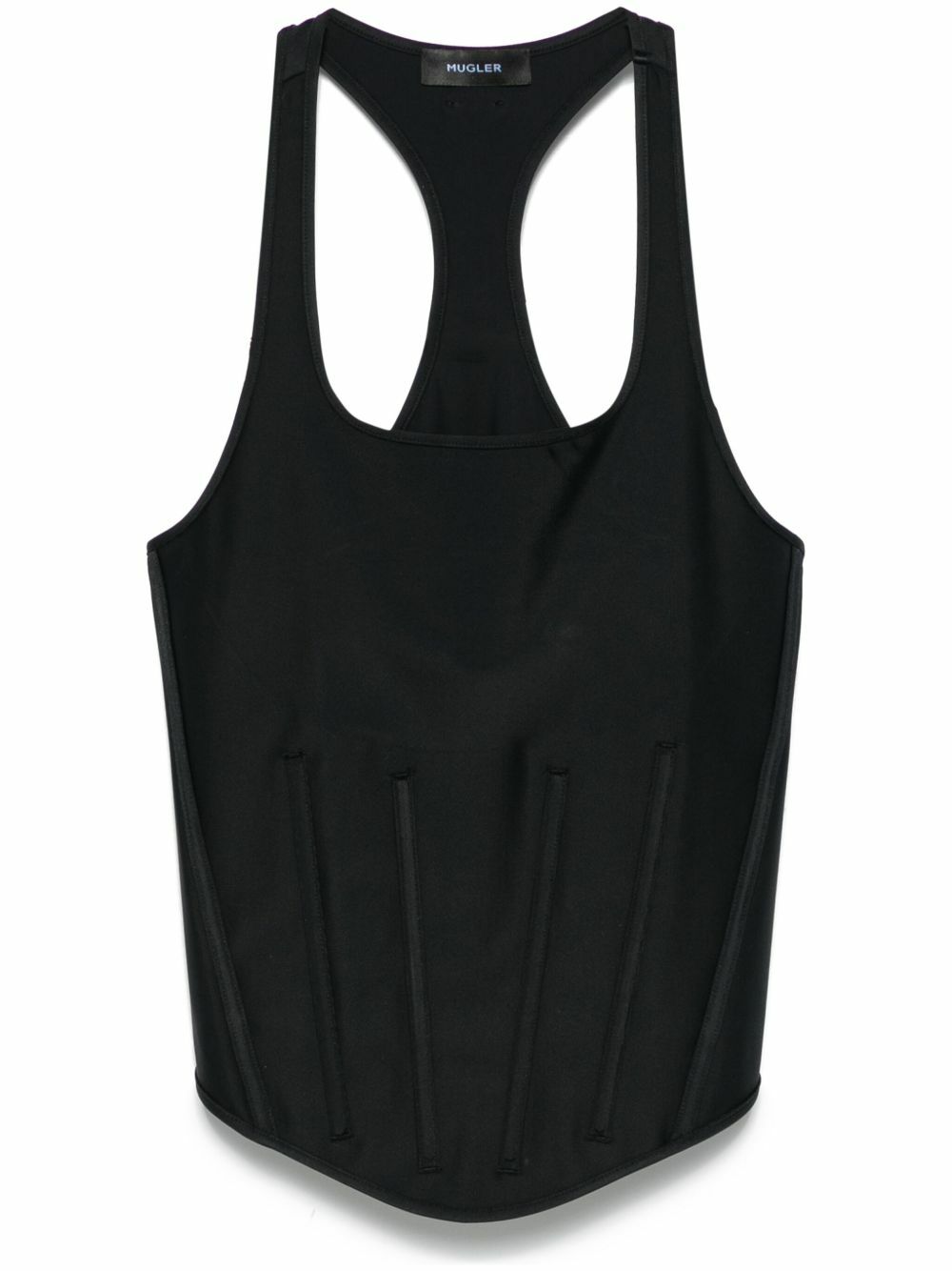 Mugler Black Corset Tank Top Mugler