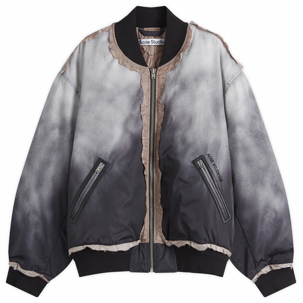 Acne Studios Men's Ocari Nylon Bomber Jacket in Faded Black Acne Studios Men's Ocari Nylon Bomber Jacket in Faded Black
