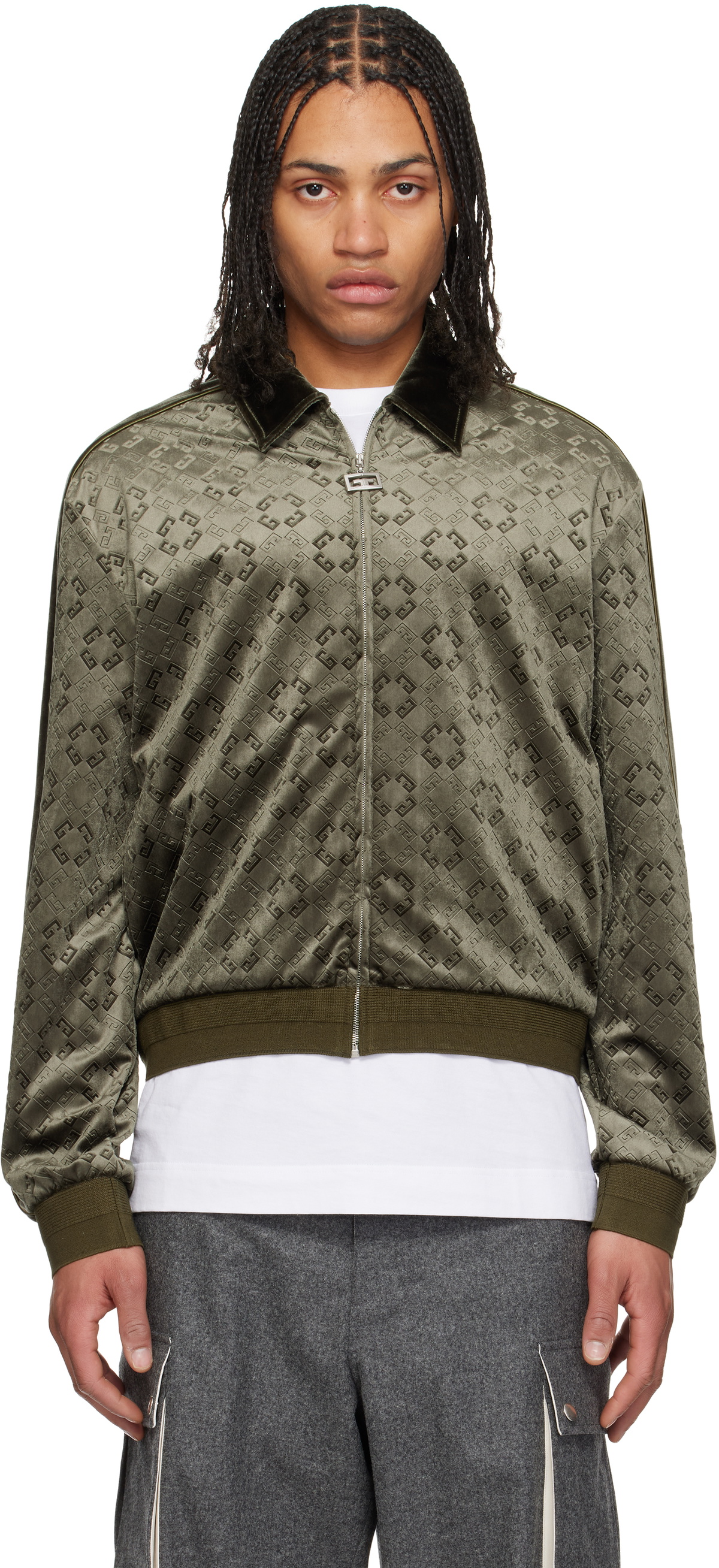 Givenchy Green Monogram 72 Velvet Track Jacket Givenchy