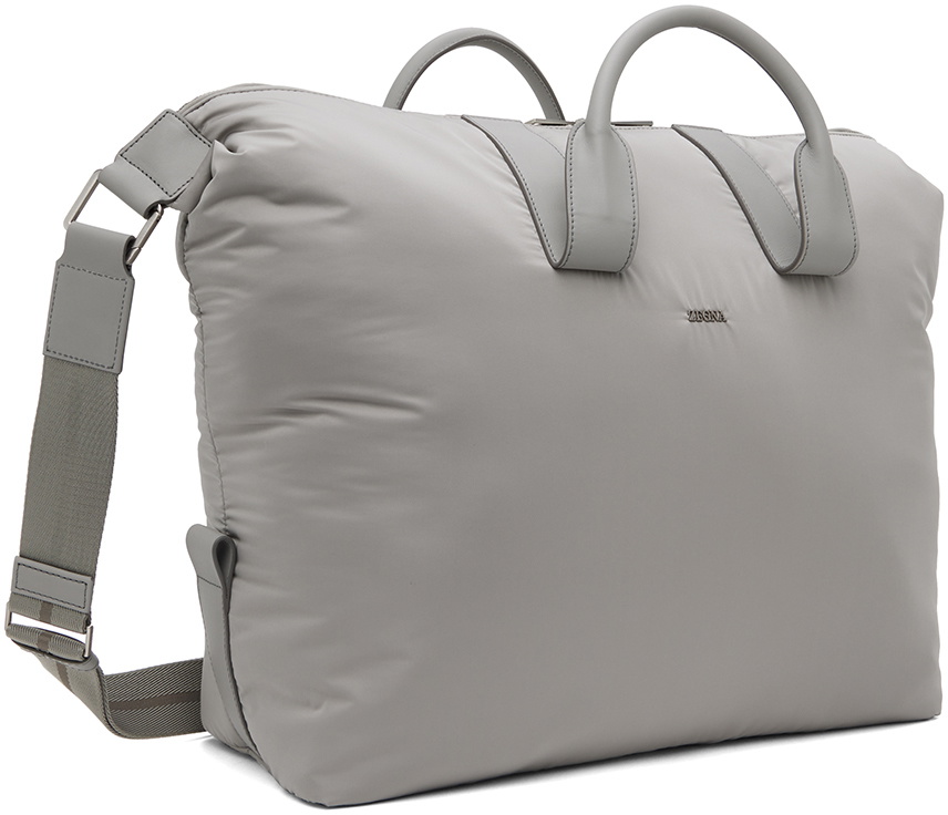 ZEGNA Gray Raglan Holdall Duffle Bag Zegna