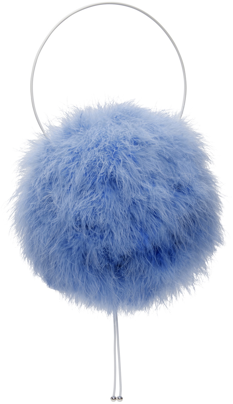 FAL-ASH Blue Feather Hoop Bag FAL-ASH