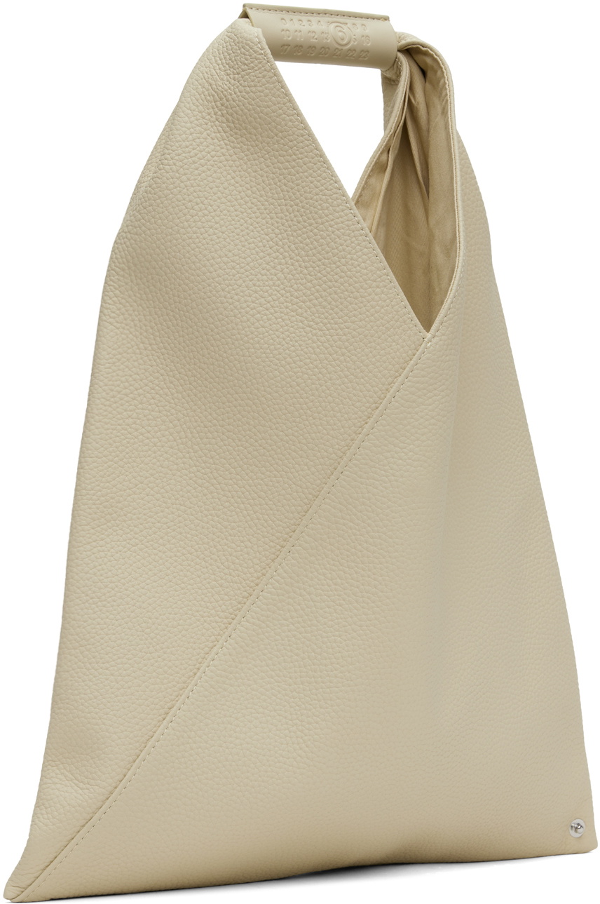MM6 Maison Margiela Off-White Triangle Classic Small Tote MM6 Maison ...