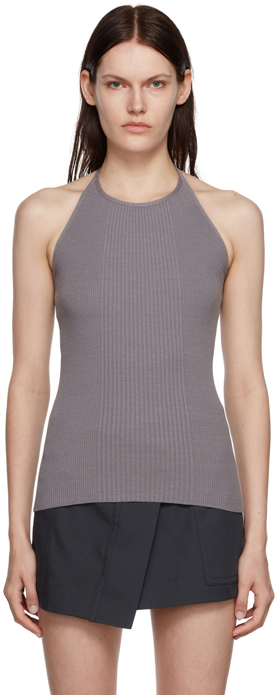 LOW CLASSIC Gray Halter Neck Tank Top Low Classic