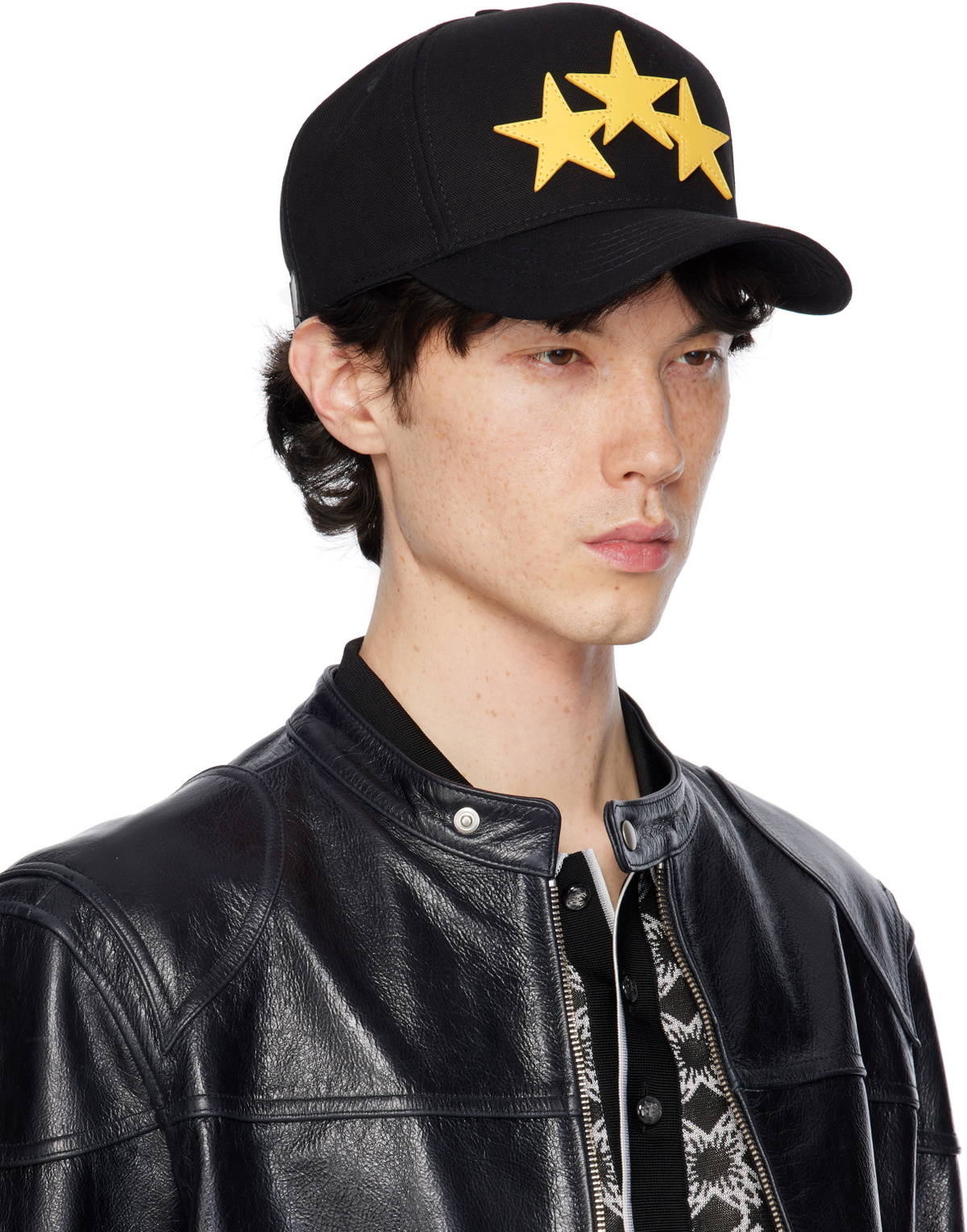 AMIRI Black 3 Star Canvas Cap Amiri
