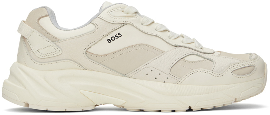 BOSS Off-White & Taupe Levitt Sneakers BOSS