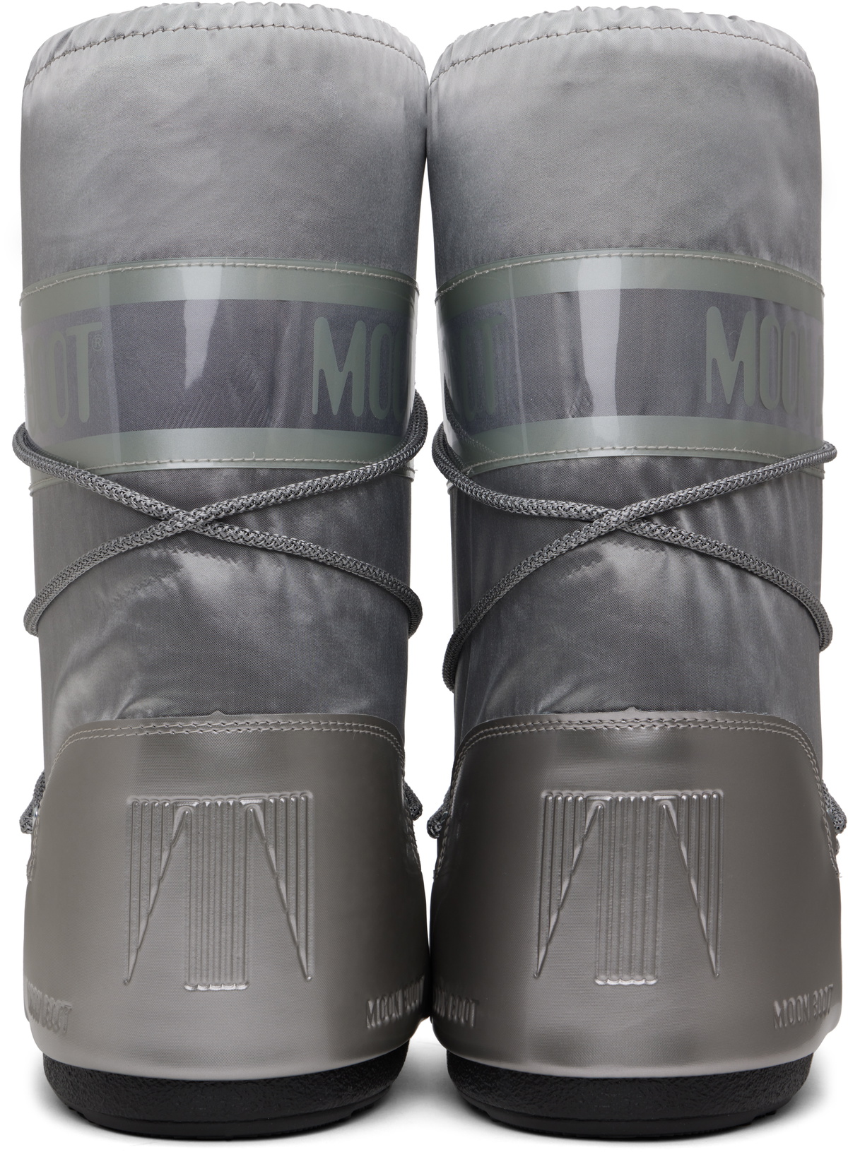 Moon Boot Silver Icon Glance Satin Tall Boots Moon Boot