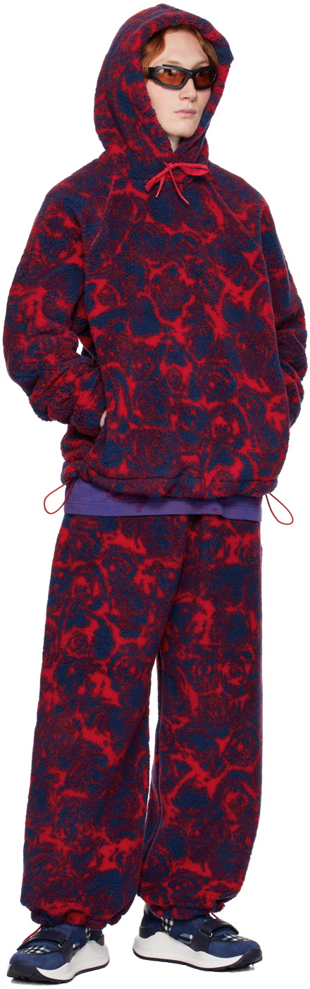 Burberry Red & Blue Rose Trousers Burberry