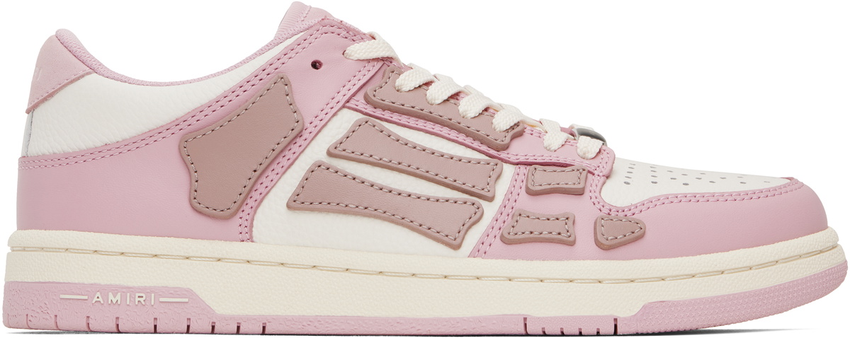 AMIRI White & Pink Skel-Top Low Sneakers Amiri