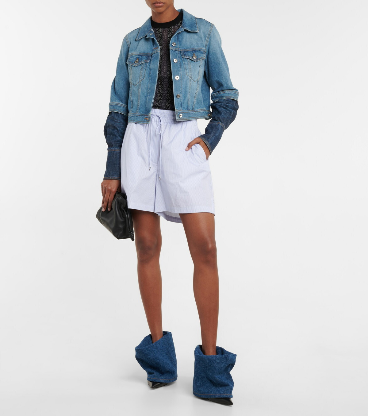 Loewe - Denim and leather ankle boots Loewe