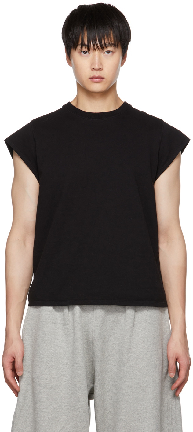 Sebastien Ami. SSENSE Exclusive Black Cut-Off T-Shirt