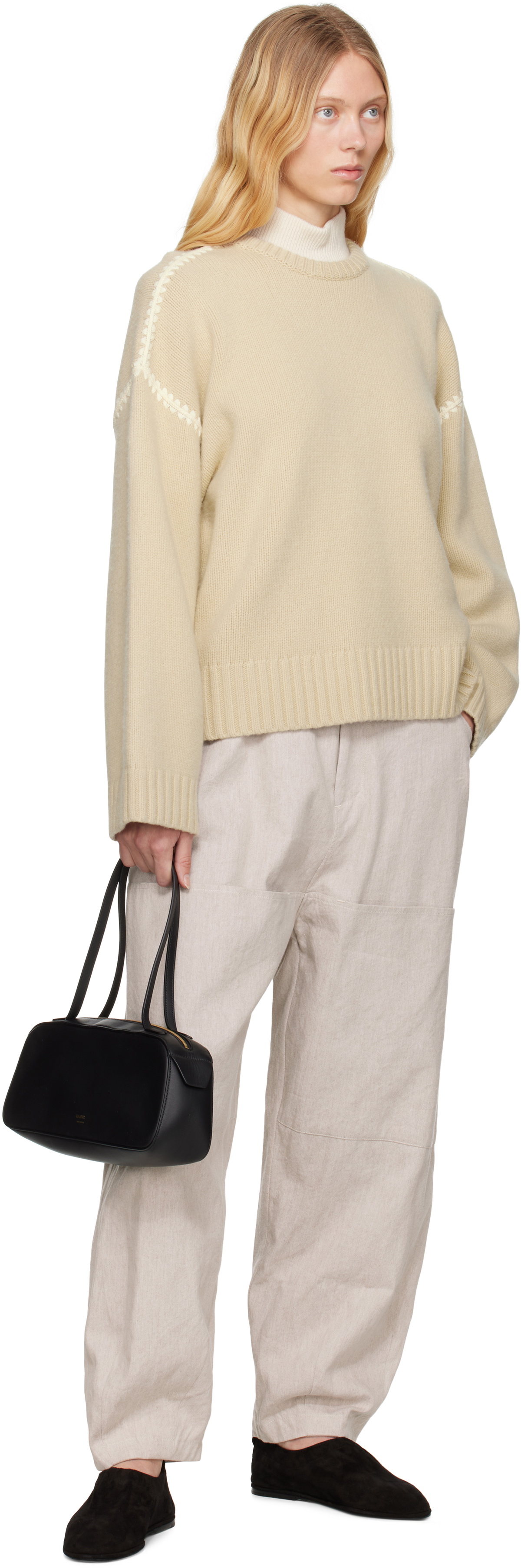 Lauren Manoogian Black Suede Banded Ballerina Flats Lauren Manoogian