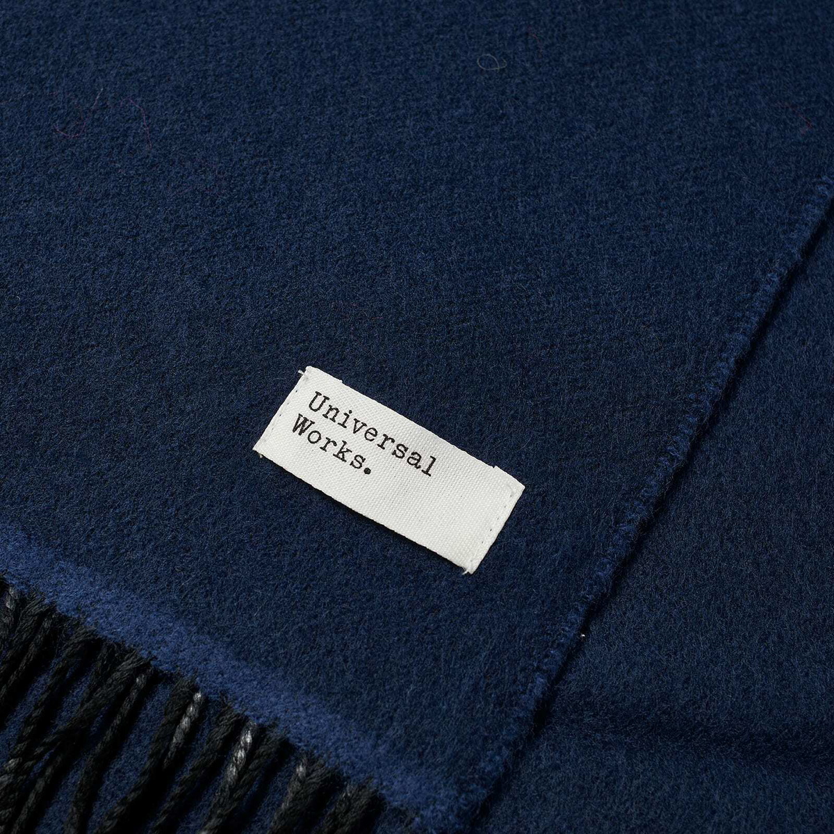 Universal Works Men's Double Sided Scarf in Navy/Blue Universal Works