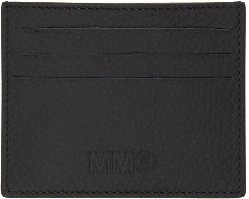 MM6 Maison Margiela Black Calfskin Card Holder MM6 Maison Margiela