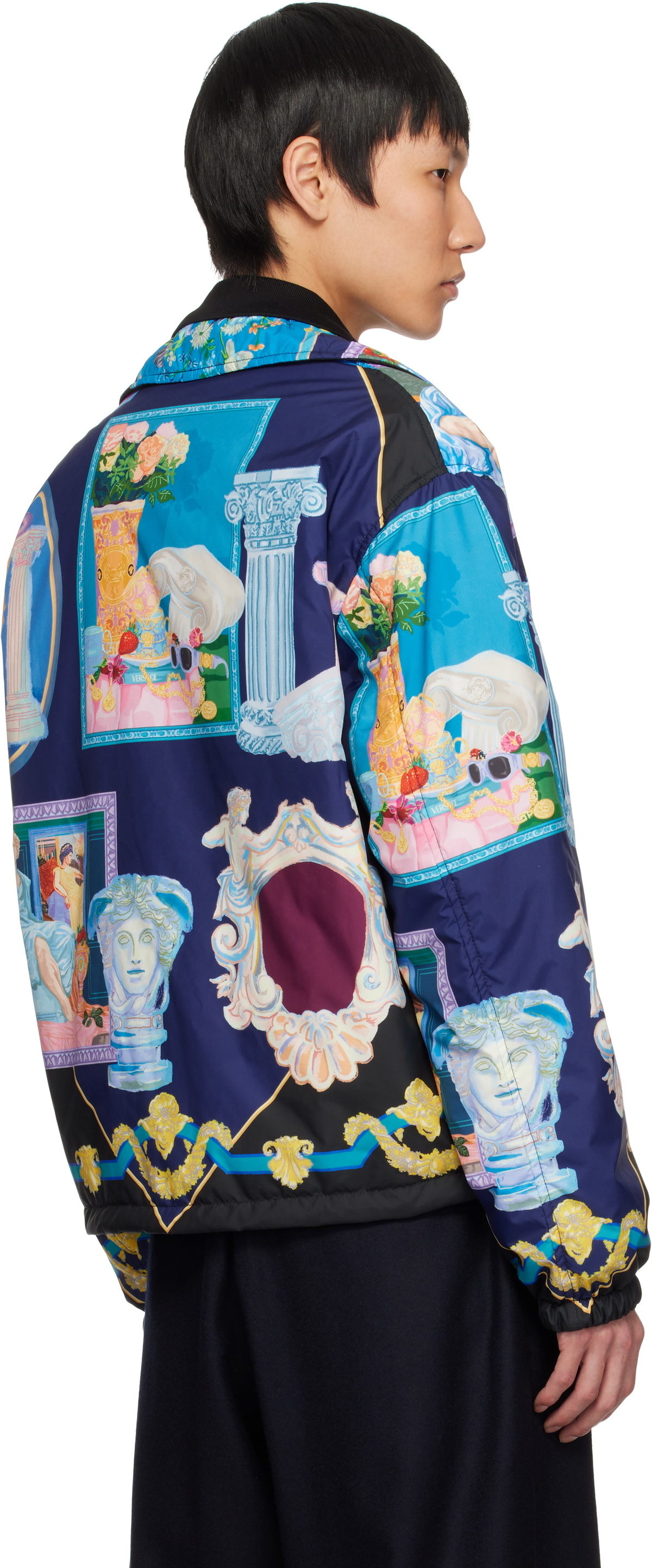 Versace Multicolor 'Versace Gallery' Reversible Blouson Jacket Versace