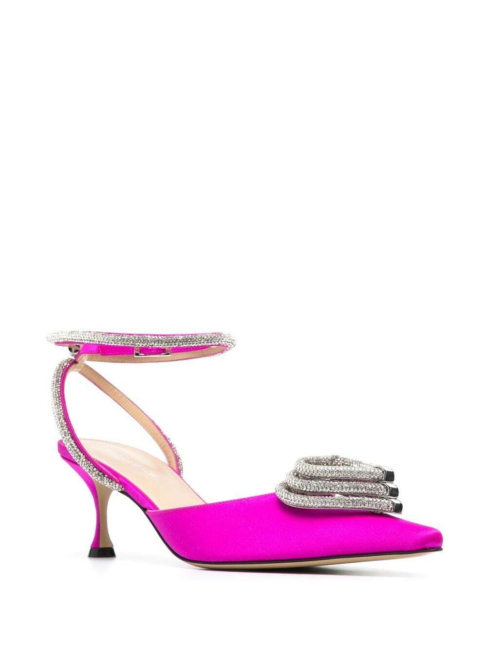 MACH & MACH - Triple Heart Satin Heel Pumps MACH & MACH