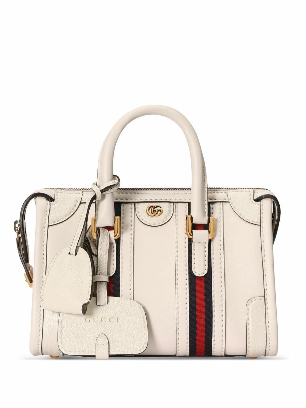 GUCCI - Web Detail Leather Handbag Gucci