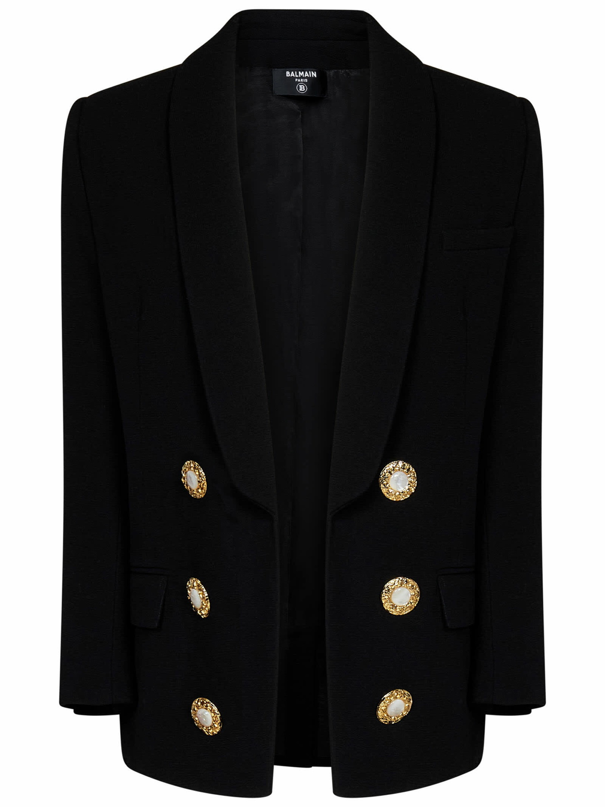 Balmain Wool Crepe Open Jacket Balmain