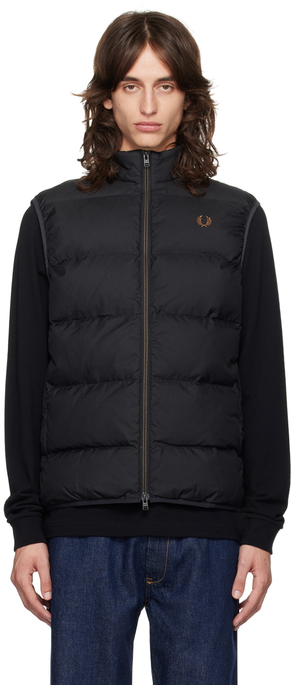 Fred Perry Black Insulated Vest Fred Perry