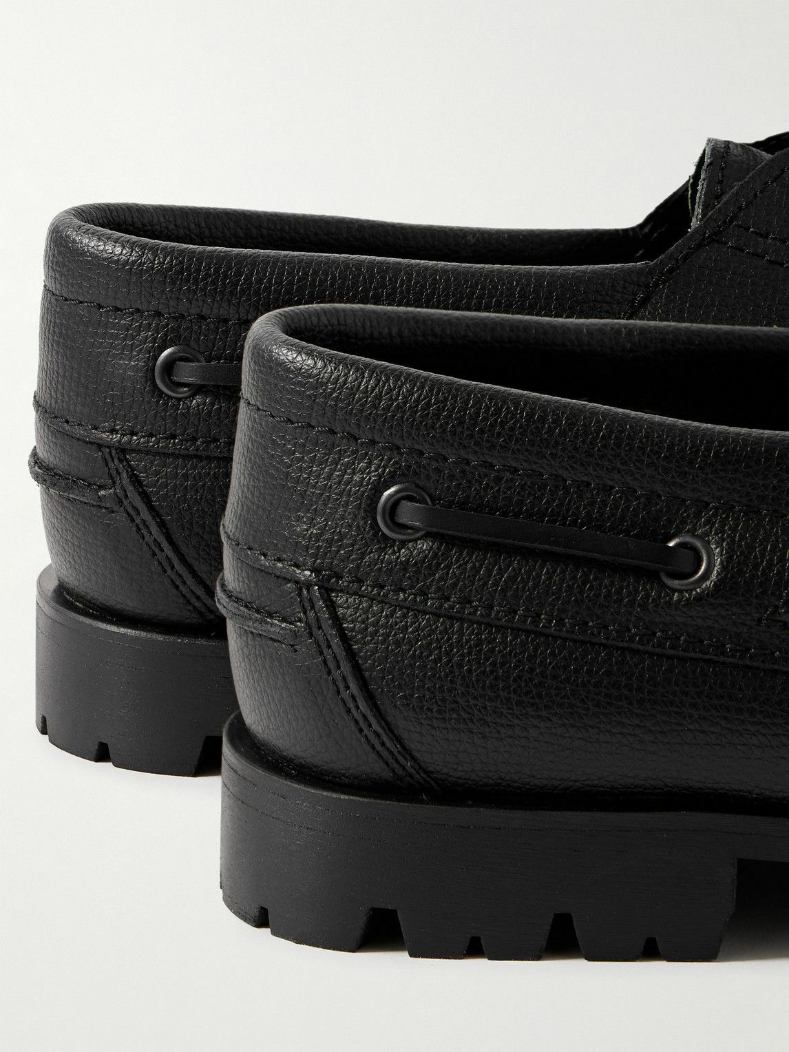 VINNY's - Aztec Full-Grain Leather Boat Shoes - Black VINNYs