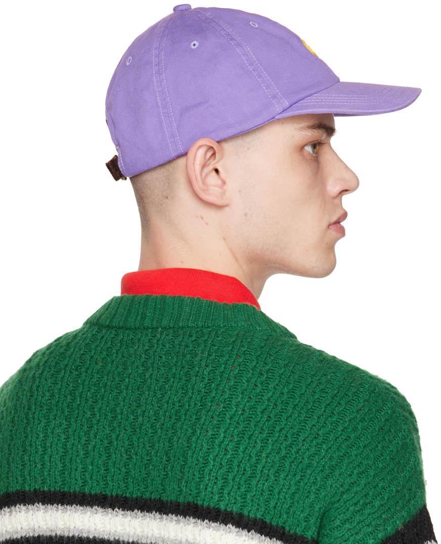 Acne Studios Purple Embroidered Cap Acne Studios