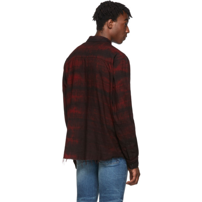 Amiri Red Bleached Flannel Shirt Amiri
