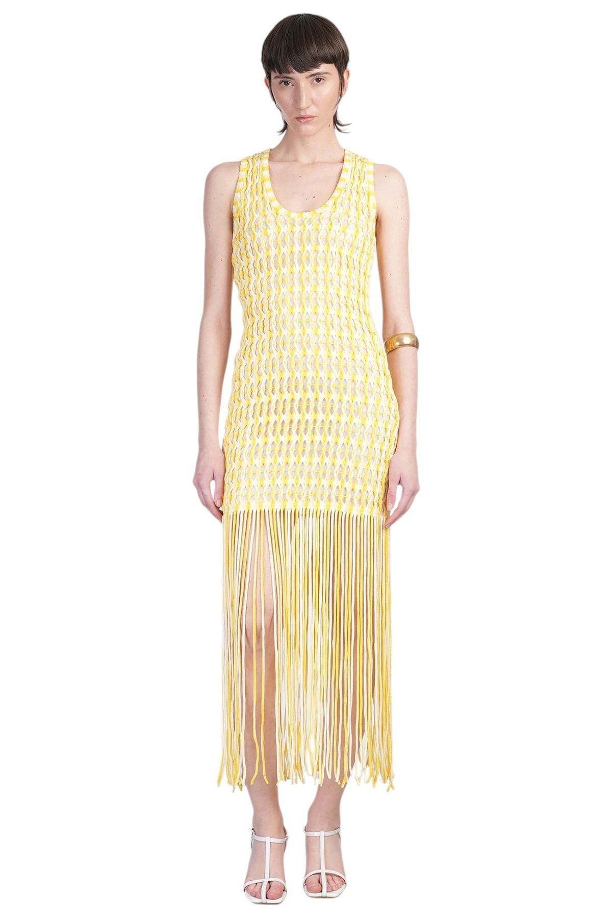 Simkhai Sonia Dress Woman In Yellow Rayon Simkhai