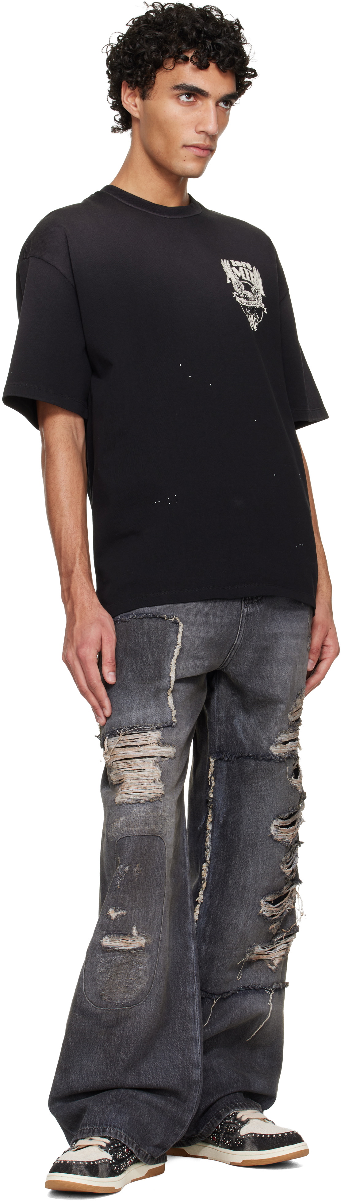 AMIRI Black Stud Skel Top Low Sneakers Amiri