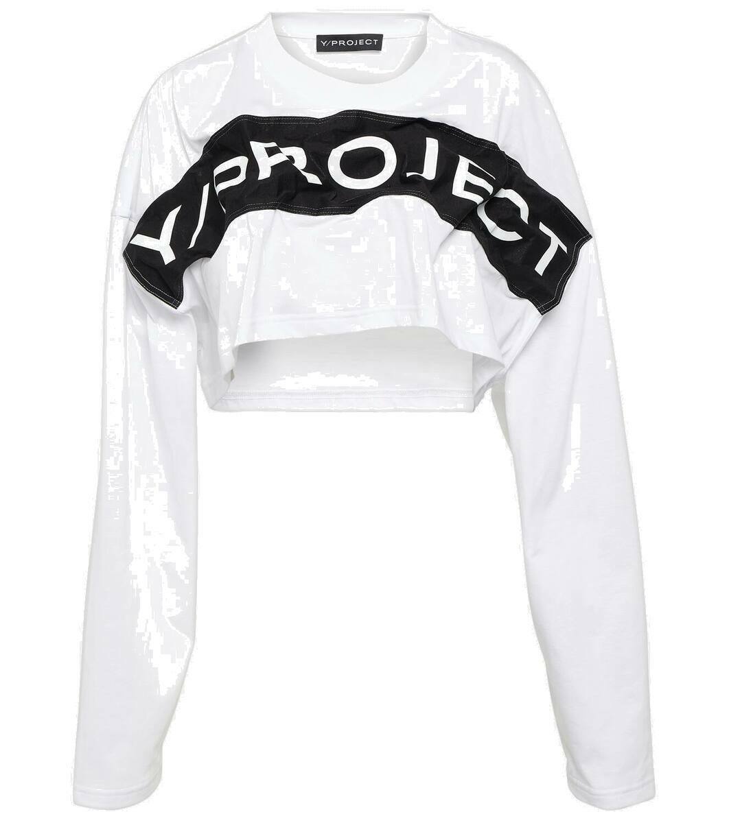 Y/Project Logo cotton jersey crop top Y/Project