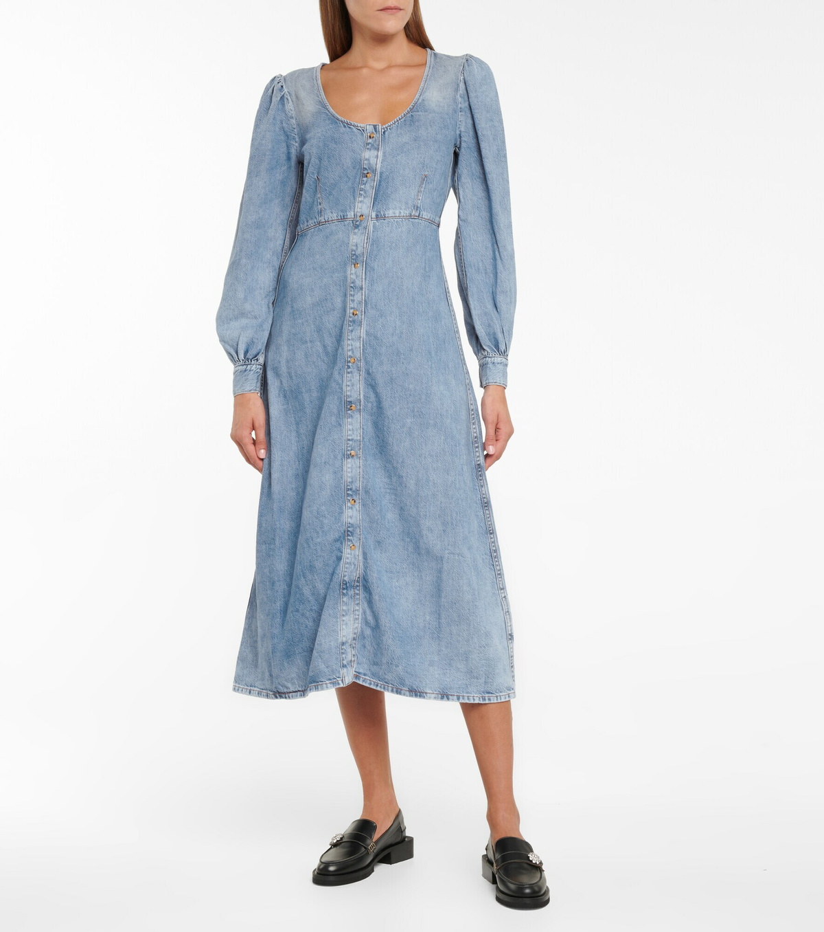 Ganni - Denim midi dress GANNI