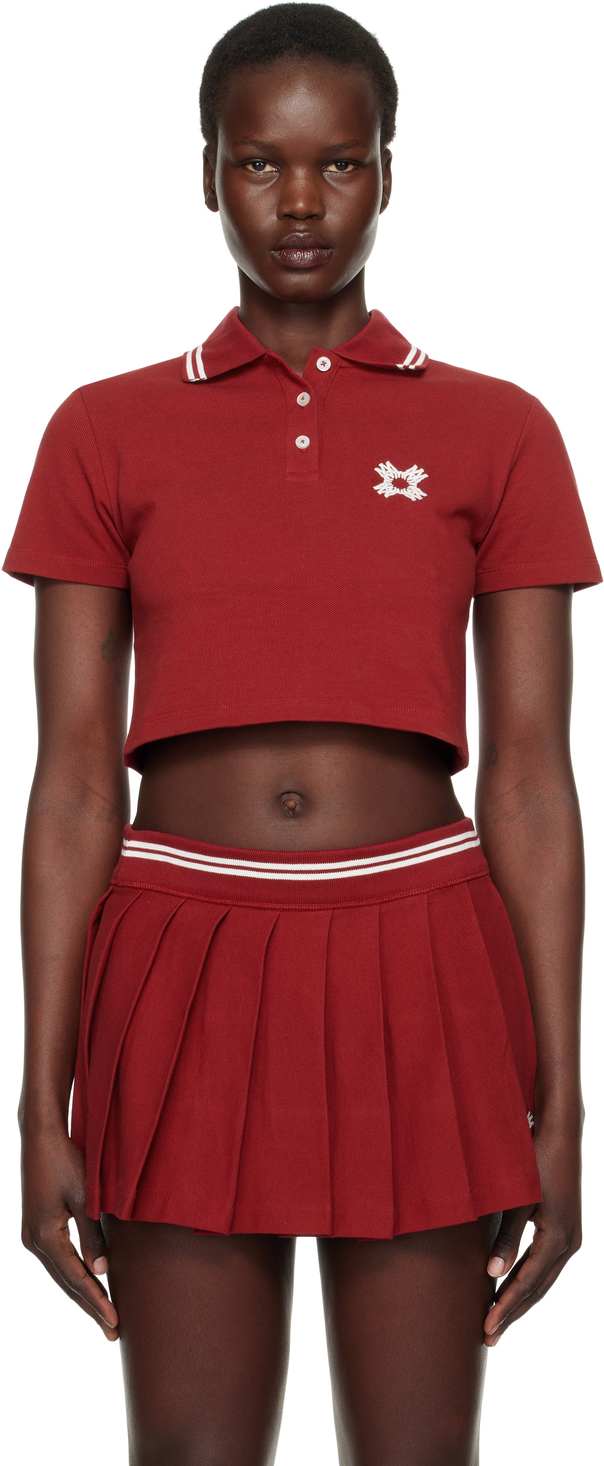 AMIRI Red MA Quad Cropped Polo Amiri