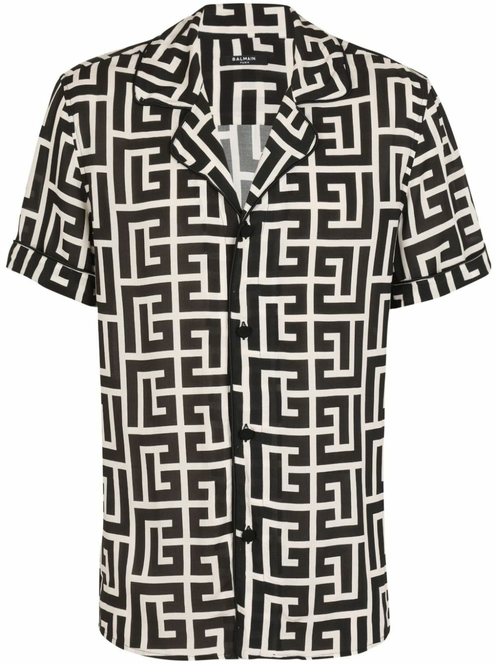 Balmain Black Monogram Pattern Shirt Balmain
