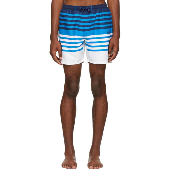 Boss Blue Striped Sandfish Swimsuit BOSS