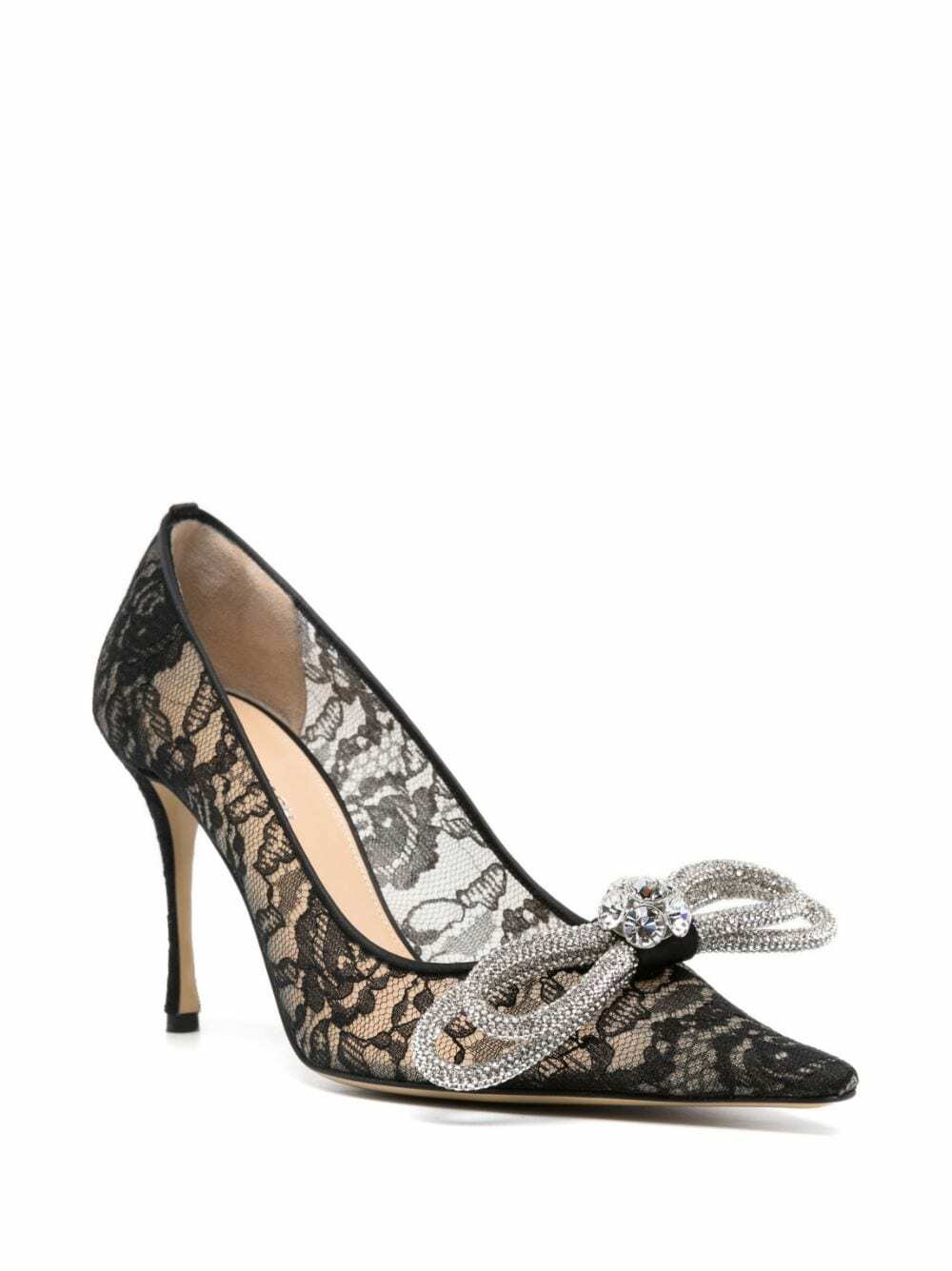 MACH & MACH - Double Bow Lace Pumps MACH & MACH