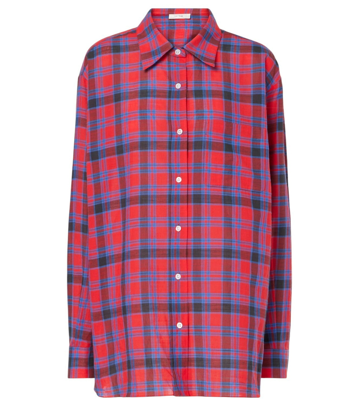The Row Nesson plaid cotton voile shirt The Row