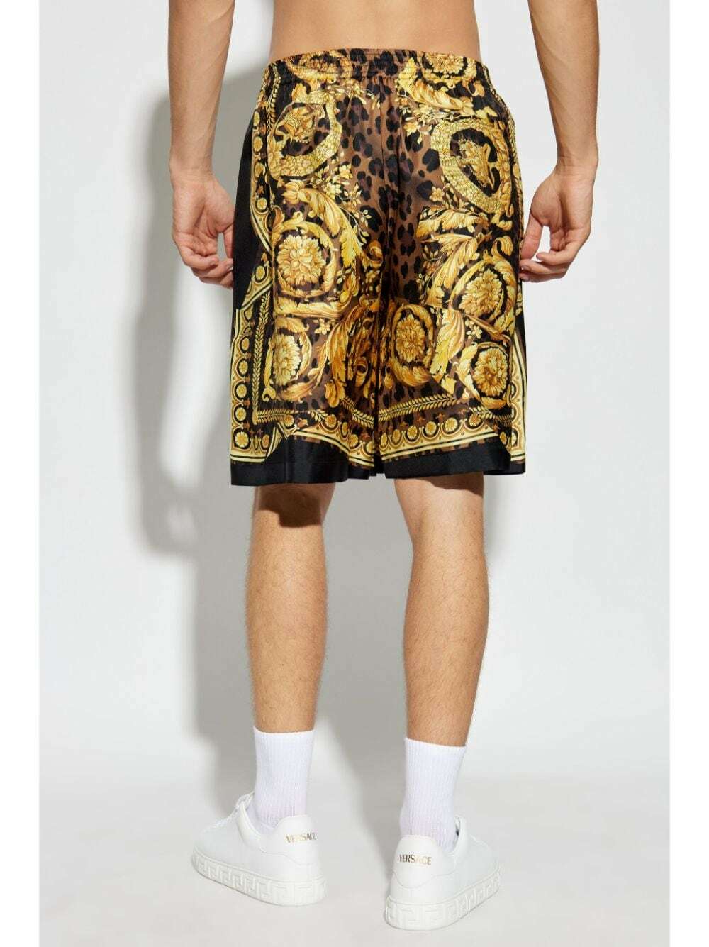 VERSACE - Barocco Print Silk Shorts Versace