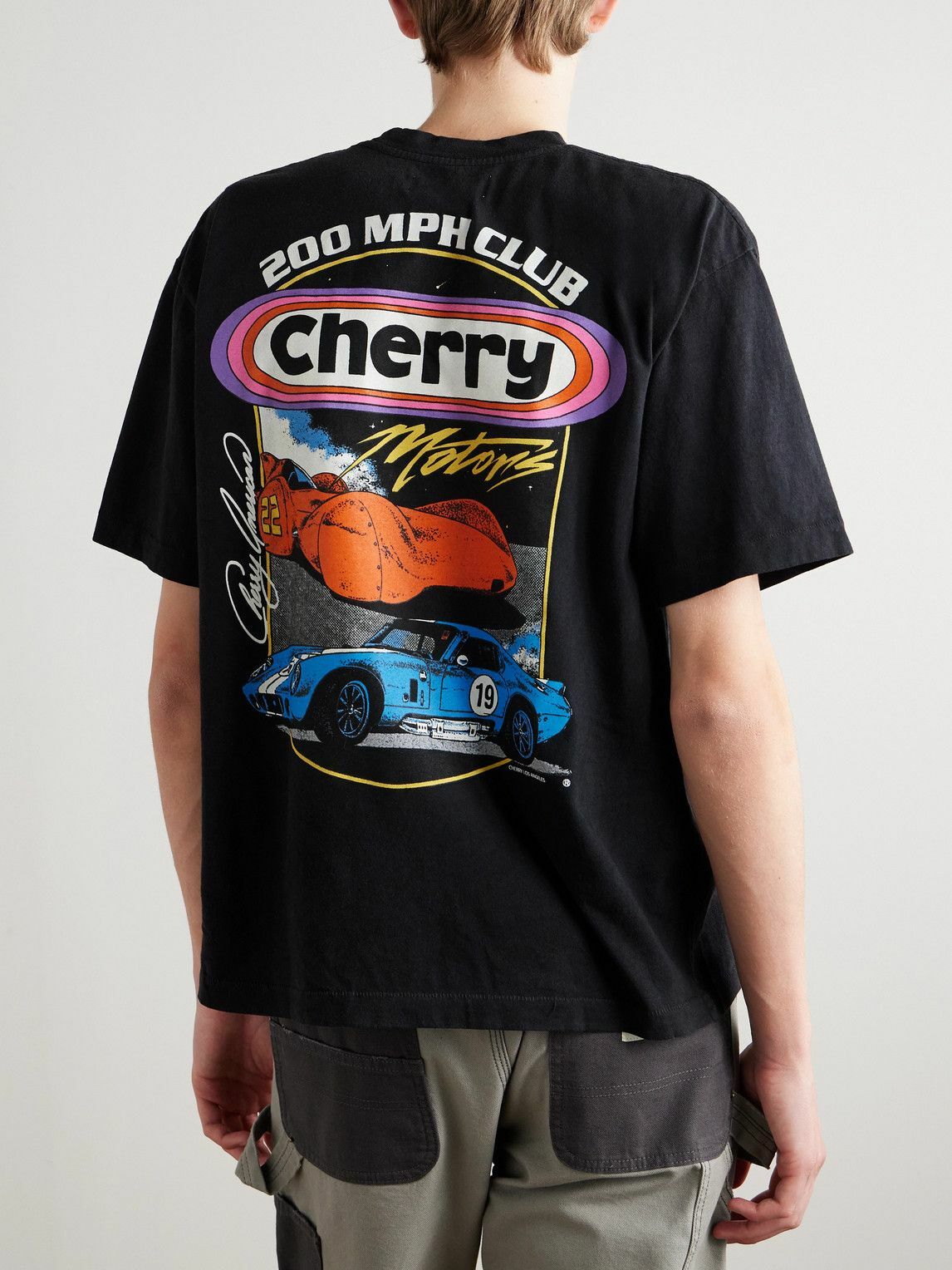 Cherry Los Angeles - Logo-Print Cotton-Jersey T-Shirt - Black CHERRY LA