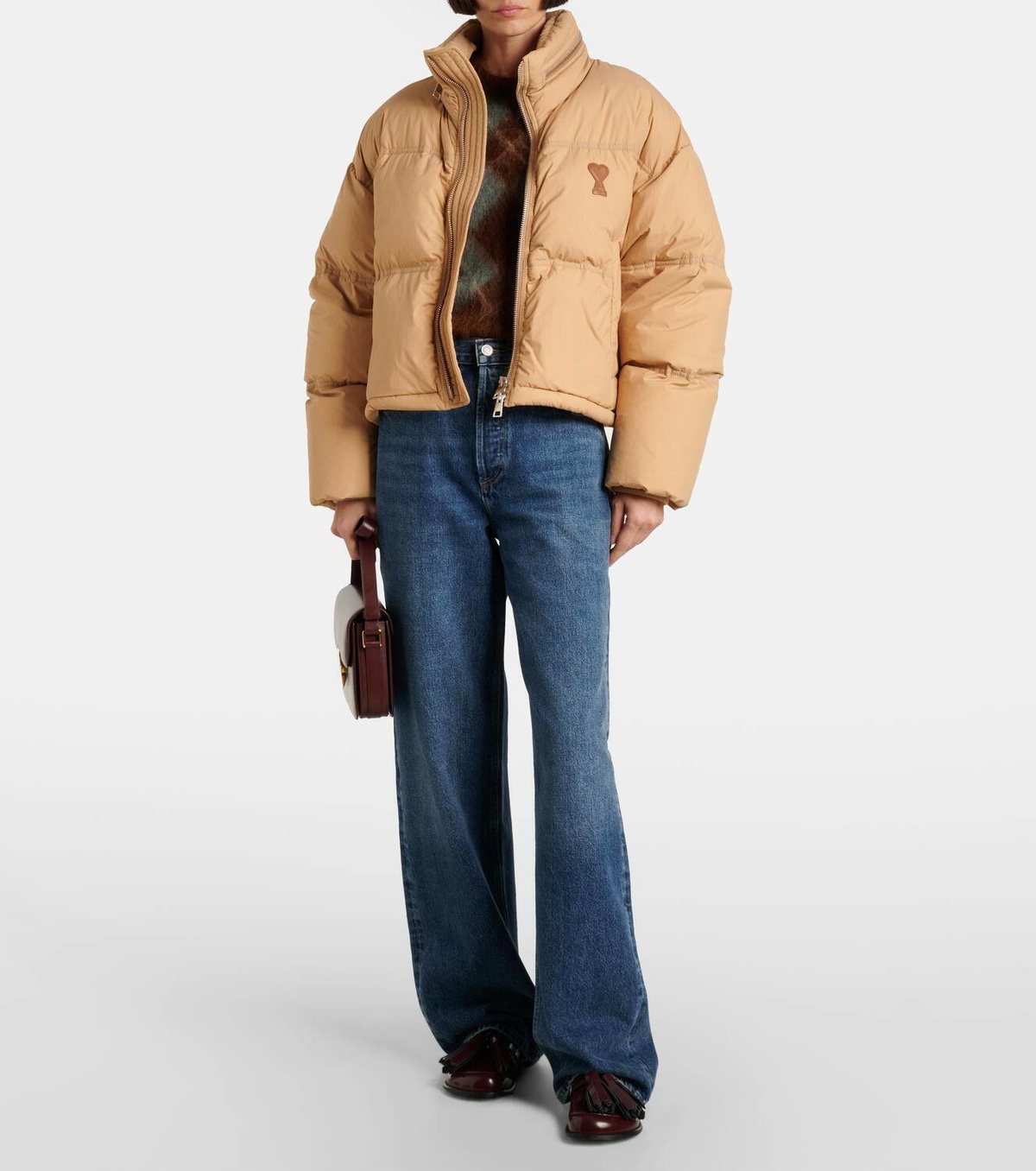 Ami Paris Ami De Cœur technical canvas down jacket AMI