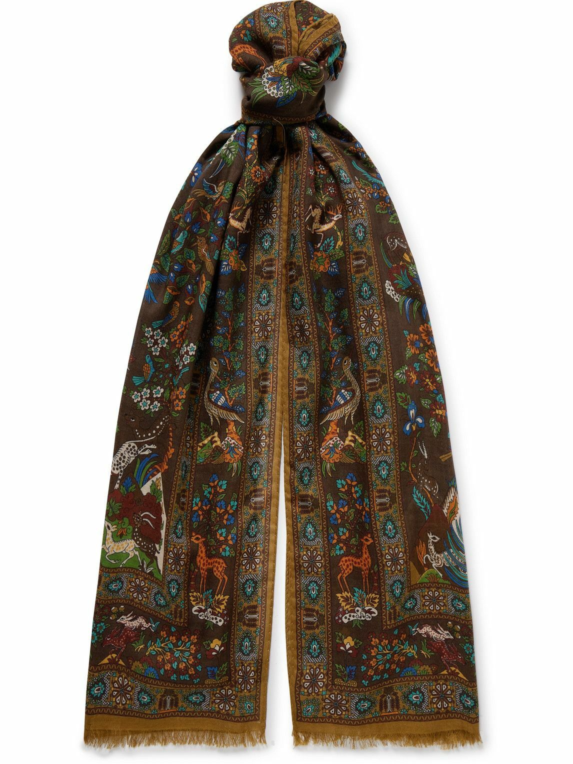 Drake's - Printed Wool and Silk-Blend Scarf Drake's