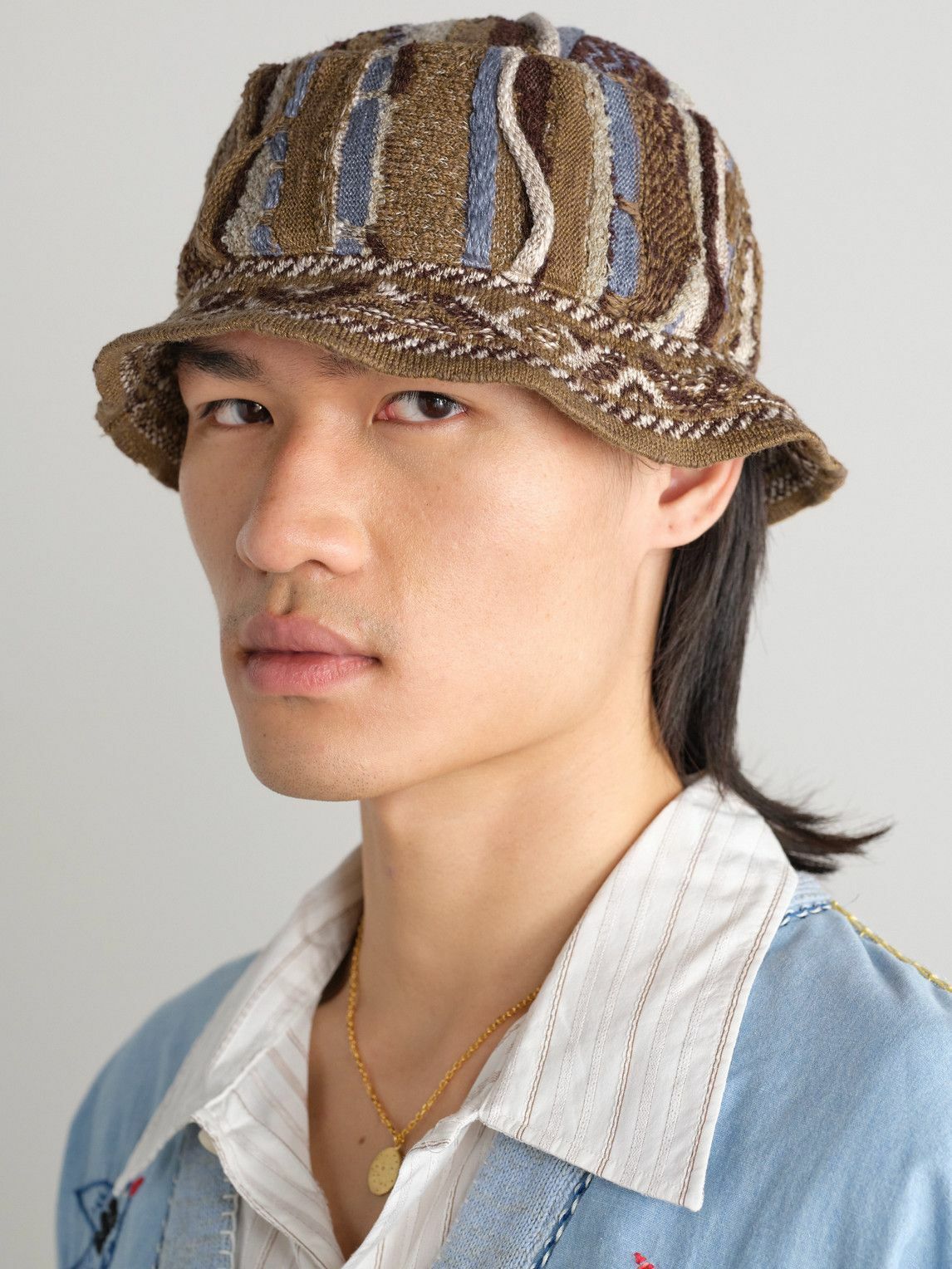 KAPITAL - 7G Jacquard-Knit Bucket Hat KAPITAL KAPITAL - 7G Jacquard-Knit Bucket Hat KAPITAL